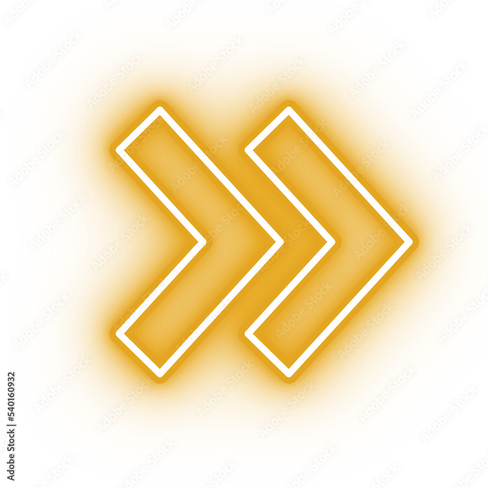 Neon yellow arrow icon, arrow icon on transparent background Stock ...