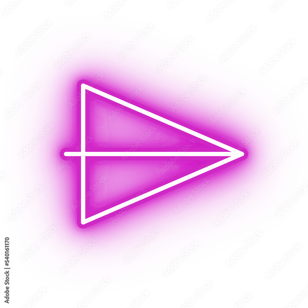 Neon pink arrow icon, arrow icon on transparent background Stock ...