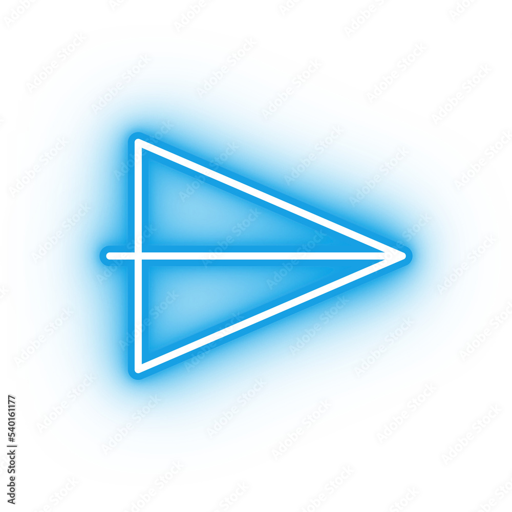Neon blue arrow icon, arrow icon on transparent background Stock ...