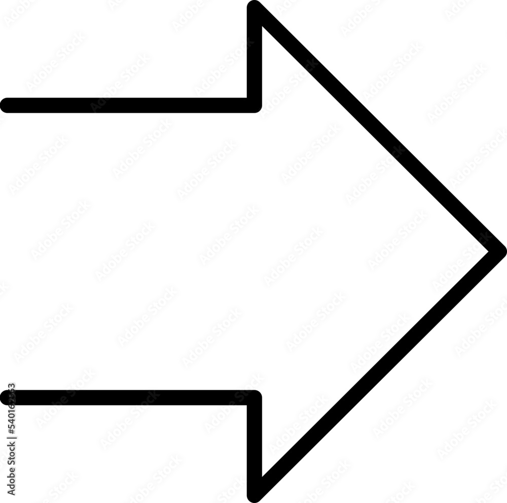 Simple arrow icon, solid line arrow icon on transparent background ...