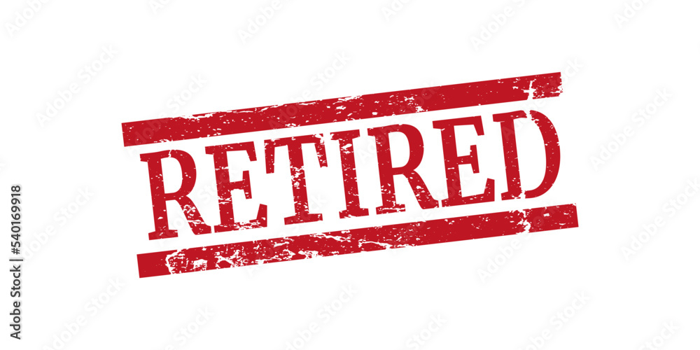 RETIRED Rubber Stamp vector over a white background. Stock Vector ...
