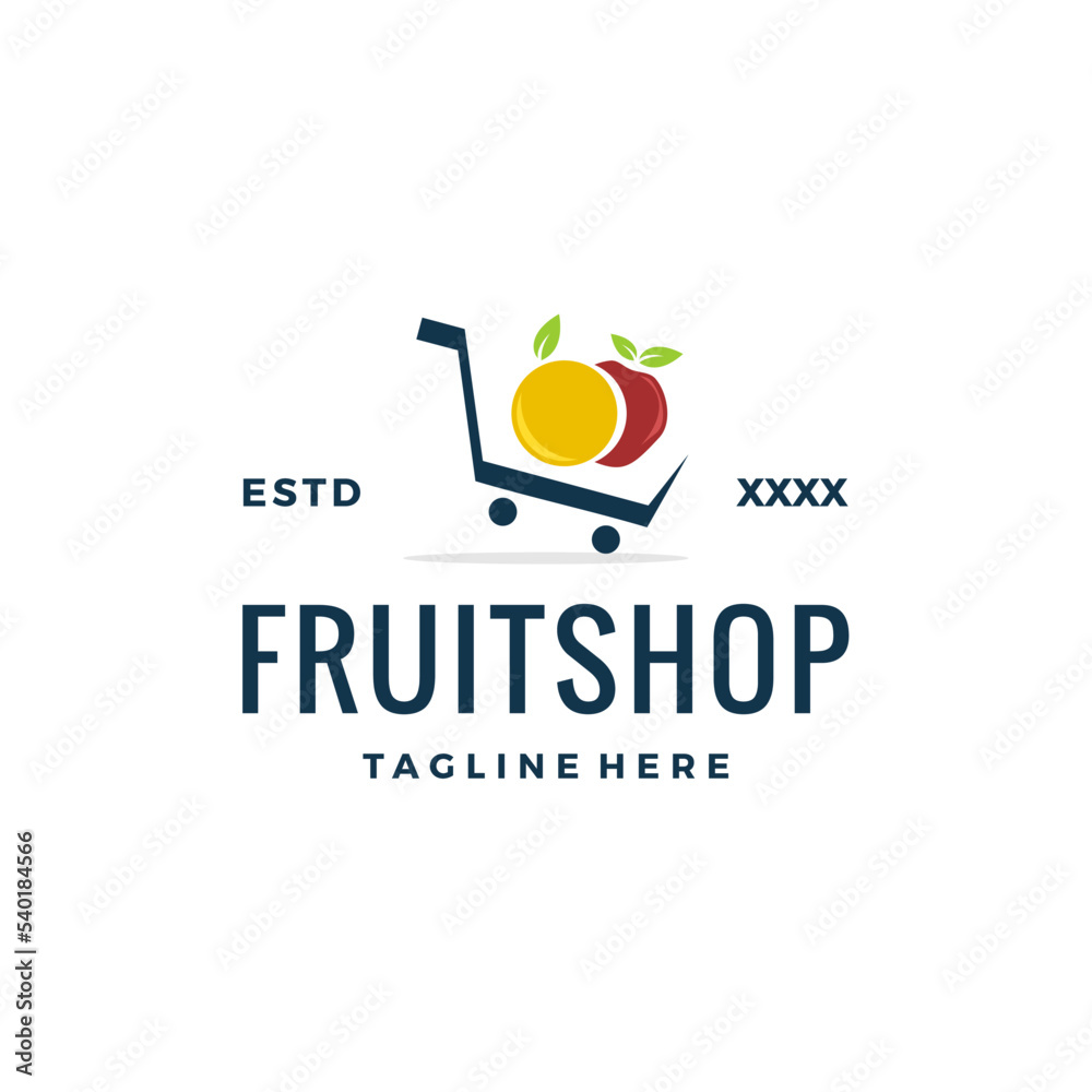 Fruit shop logo design vector illustration Stock Vector | Adobe Stock
