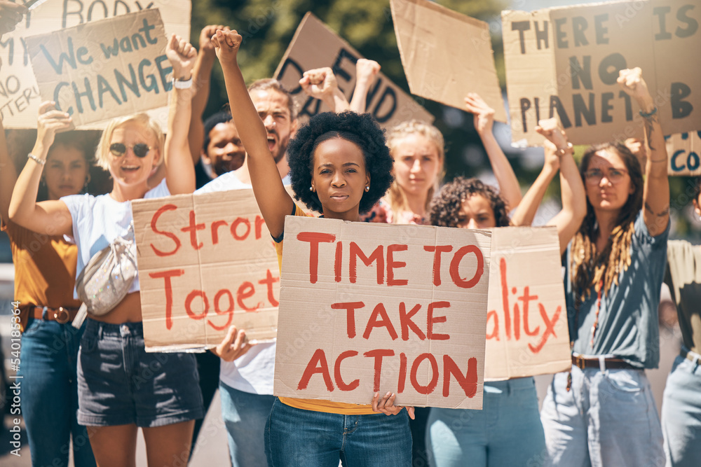 Protest, strike and climate change with a woman group fighting for our ...