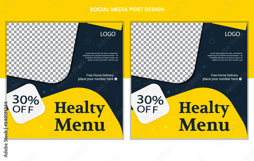 Food Social media post design template, Restaurant Social Media Post ...
