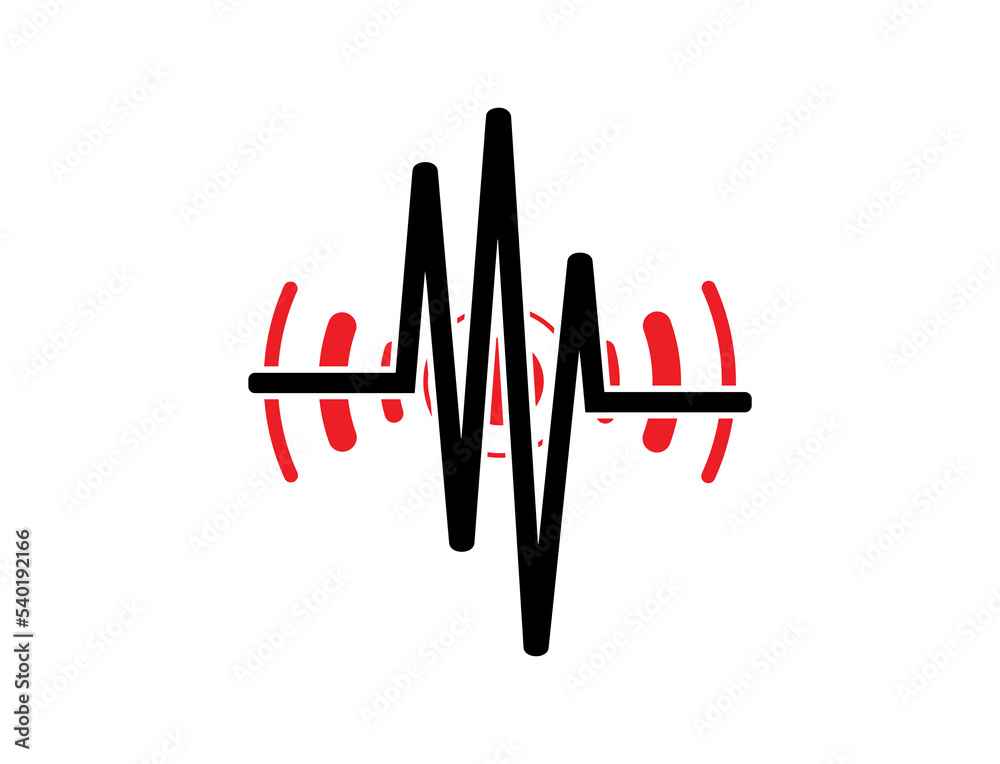 Earthquake icon. seismogram for seismic measurement. Stock Vector ...