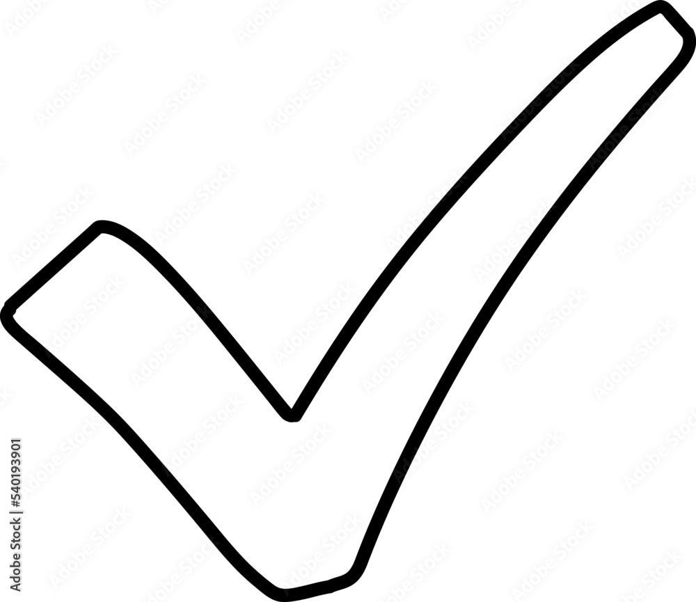 Check mark icon hand drawn vector illustration Stock Vector | Adobe Stock