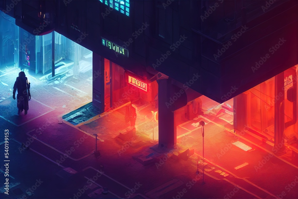 Isometric cyberpunk city of the future in sci-fi style Stock ...