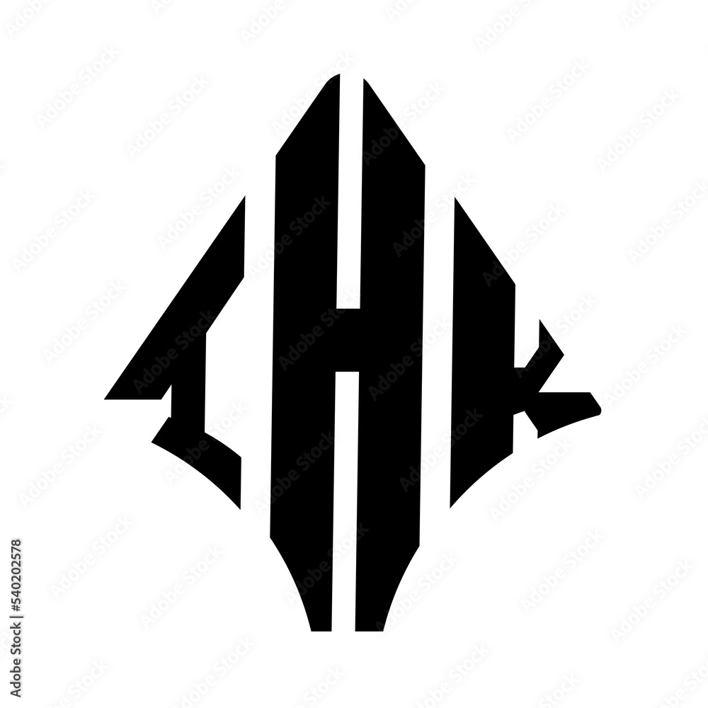 IHK logo. IHK logo letter logo design vector image. IHK letter logo ...