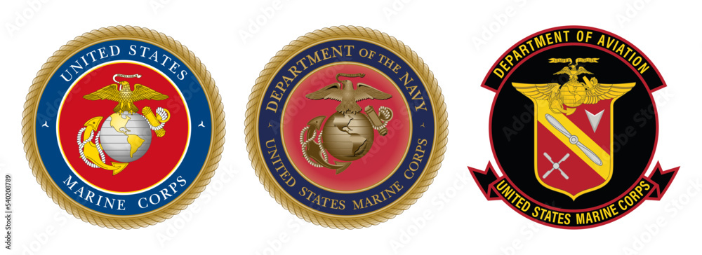 Vector seal of the United States Marine Corps. Department of the Navy ...