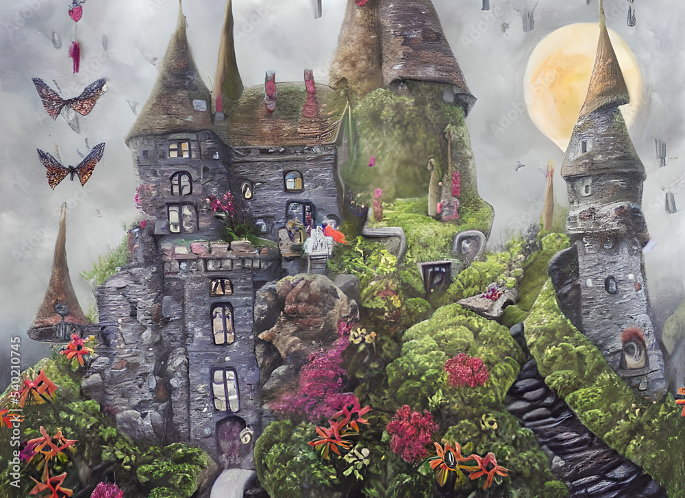 Travel Art Prague Tower House Landscape City Cathedral Town Palace ...