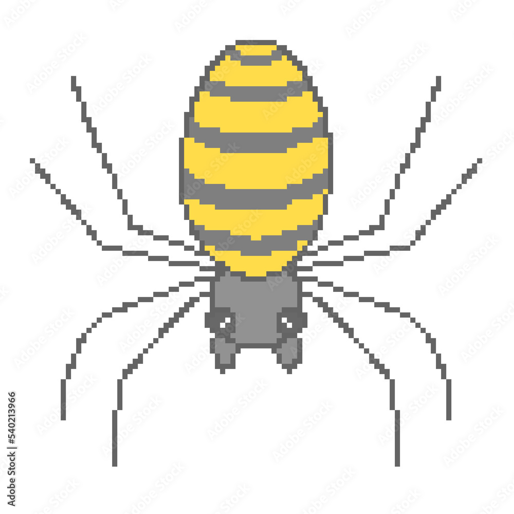 Pixel art illustration of a spider. Stock Illustration | Adobe Stock
