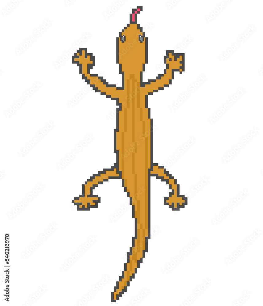 Pixel art illustration of a lizard Stock Illustration | Adobe Stock