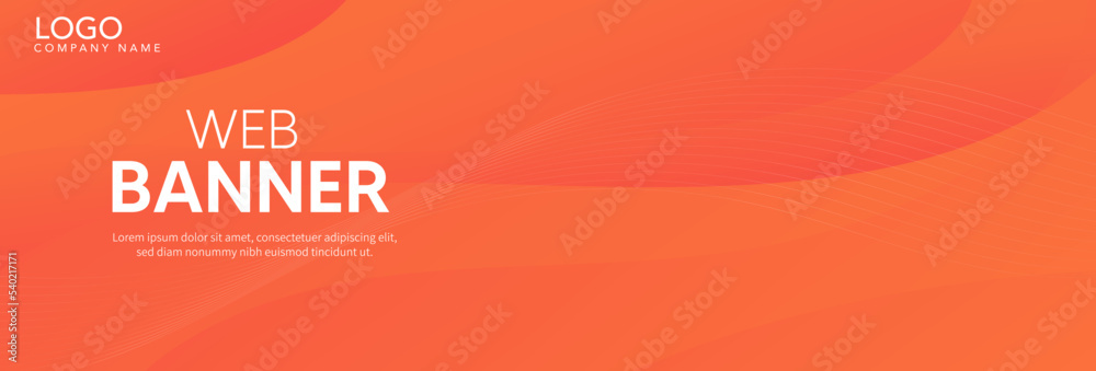 Abstract Orange background with waves, orange banner, background with ...