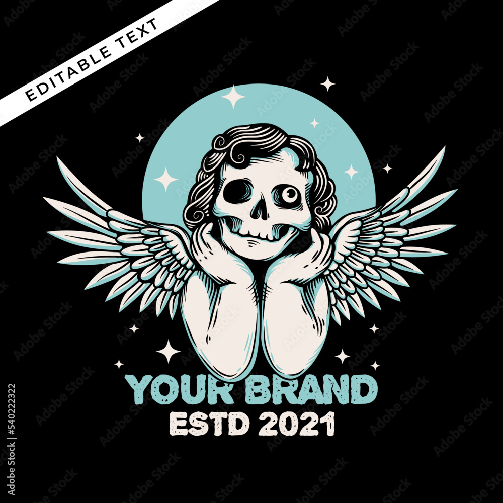 the skeleton angel vector illustration Stock Vector | Adobe Stock