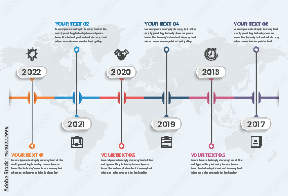 Simple Horizontal Timeline Infographics Stock Vector | Adobe Stock
