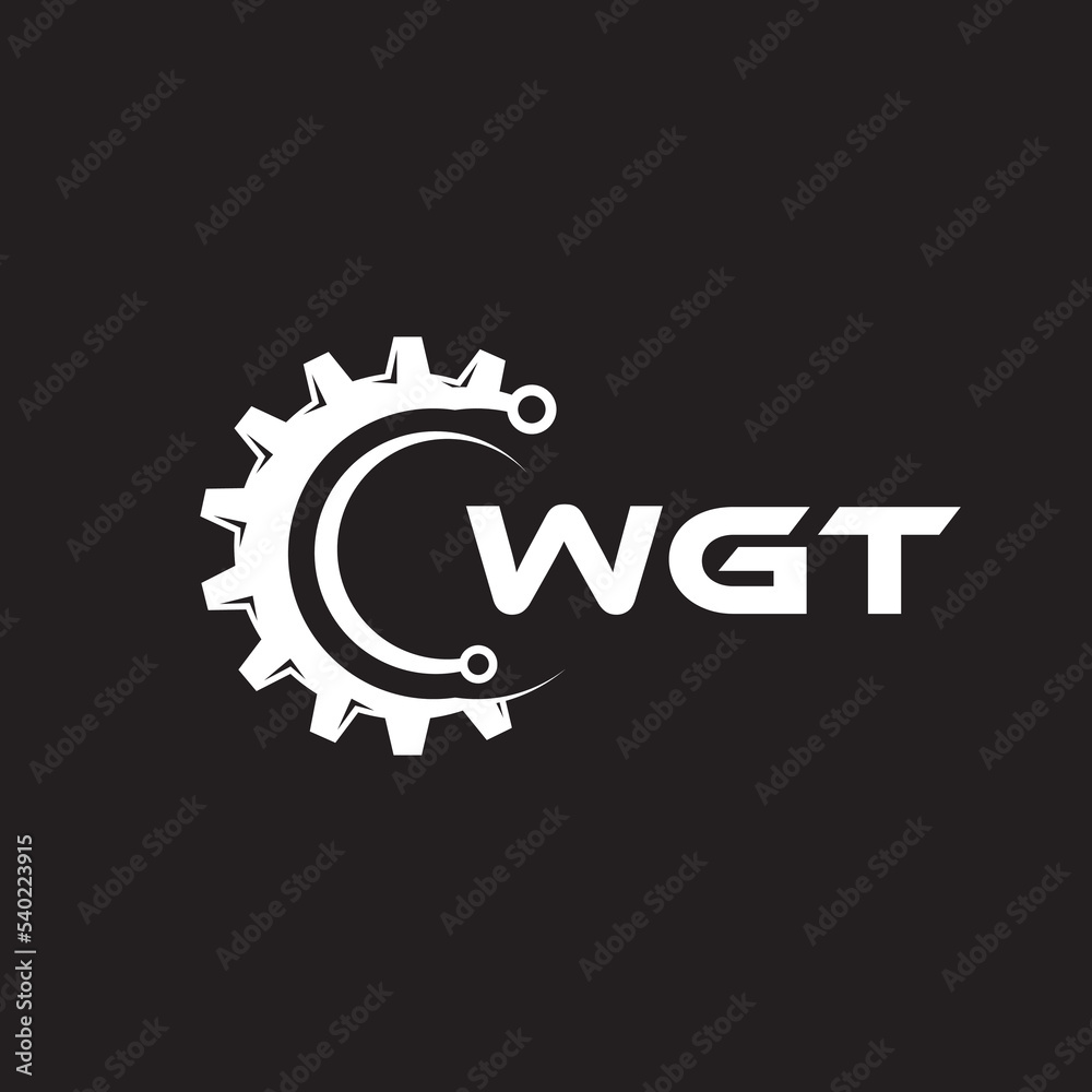 WGT letter technology logo design on black background. WGT creative ...
