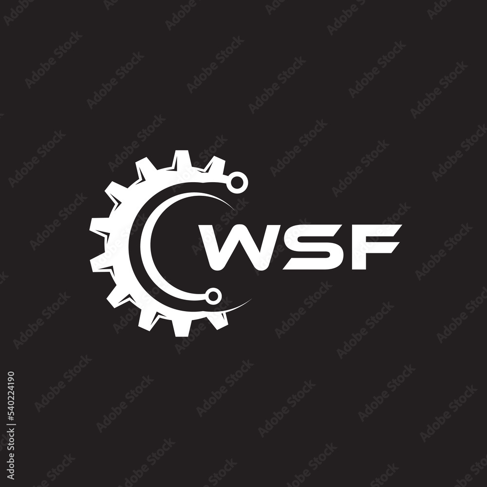 WSF letter technology logo design on black background. WSF creative ...