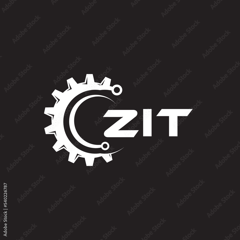 ZIT letter technology logo design on black background. ZIT creative ...