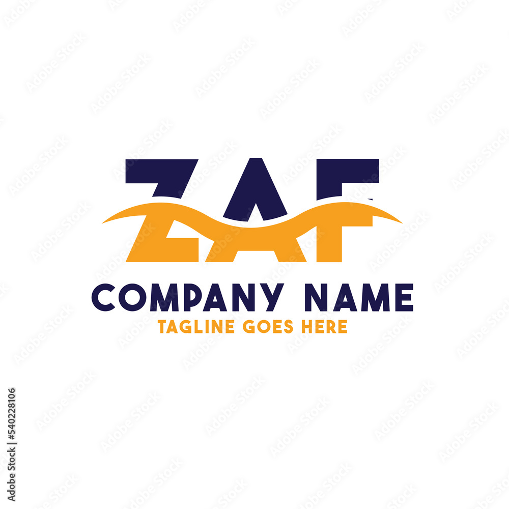 Letter ZAF logo design vector template, ZAF logo Stock Vector | Adobe Stock