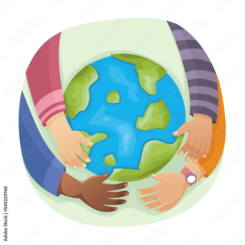 Person of different races bringing world together by casting the ...