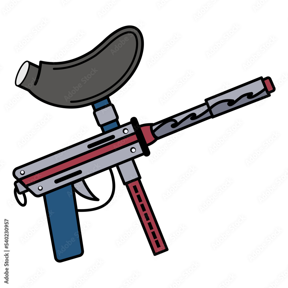 Paint Gun with Hoppers vector color icon design, Shooting sport symbol ...