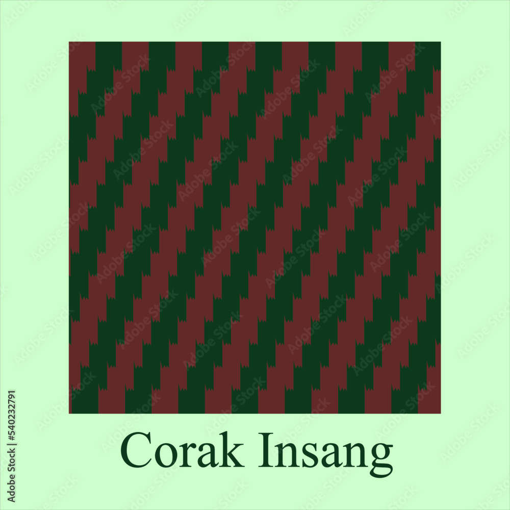 motif kain batik melayu corak insang khas kota pontianak kalimantan barat indonesia zigzag ...