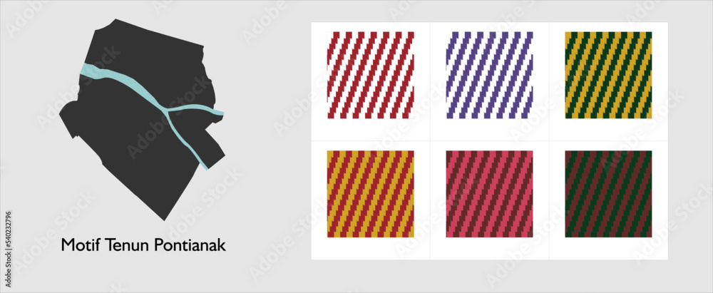 Vecteur Stock motif kain batik melayu corak insang khas kota pontianak ...