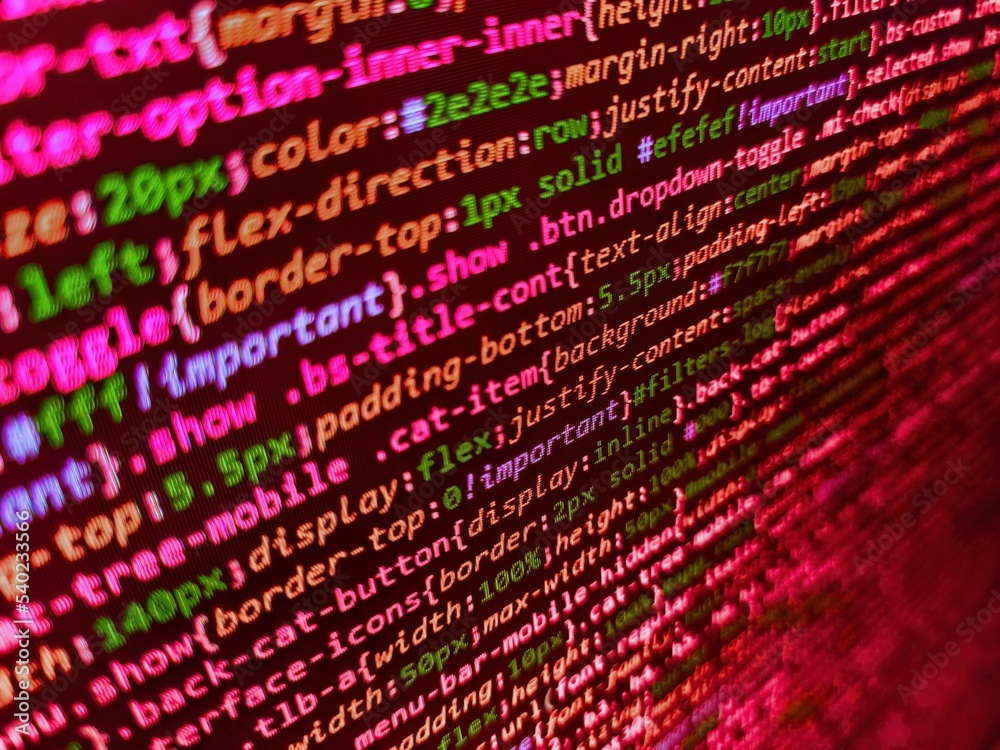 Programmer working in a software develop company office. Web or application development ...