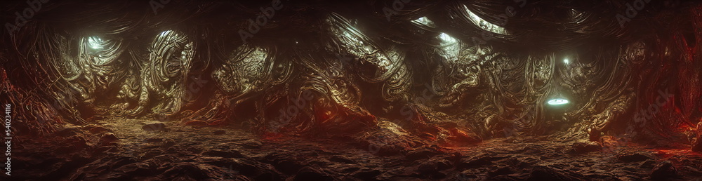 Ilustração do Stock: Extraterrestrial alien spaceship xenomorphs of ...