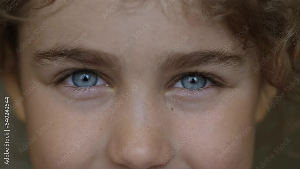 Attractive Enthusiastic Eyes Child. Child's eyes close-up. Little Girl ...