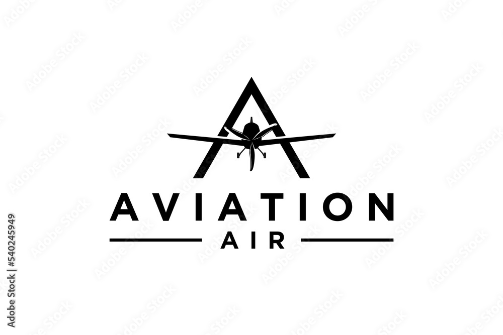 Light aircraft airline logo design modern technology plane initial ...