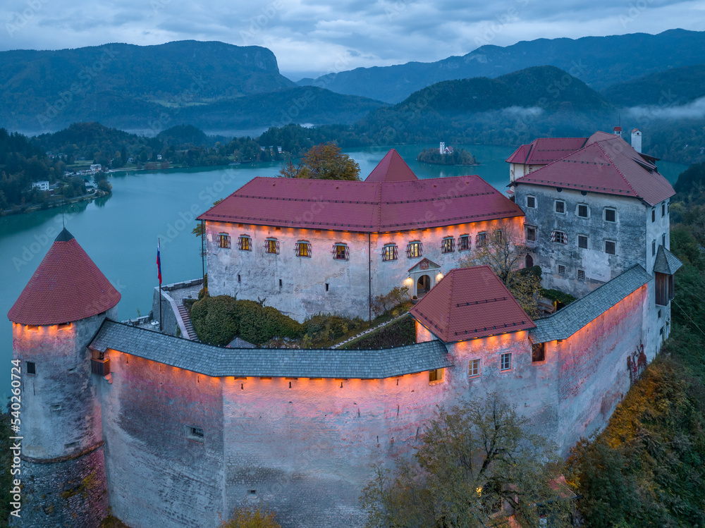 Bled Castle Medieval Castle built above the City of Bled in Slovenia ...