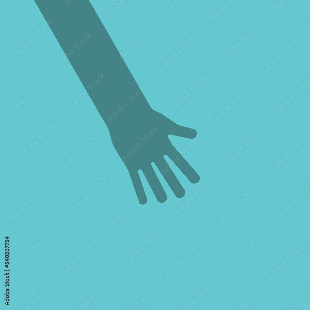 Helping or stealing hand shadow silhouette. Corruption, theft, crisis ...