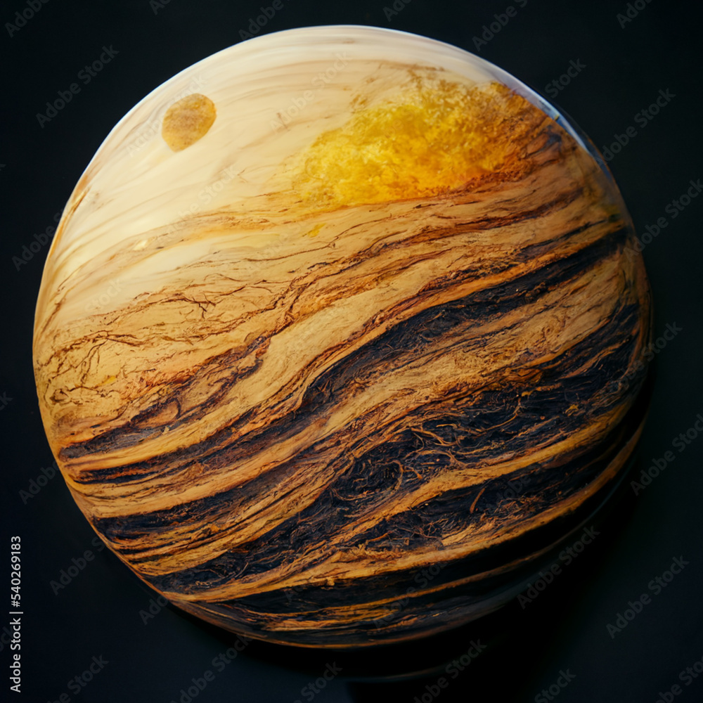 The planet venus in space. The planet Venus on a black background ...