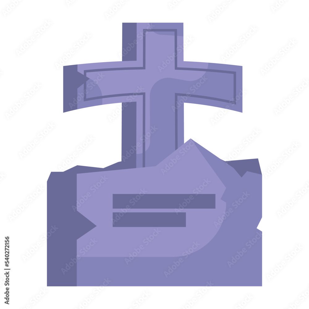 Icon cartoon headstone or tombstone for grave. Death gravestone for cemetery and dead symbol ...