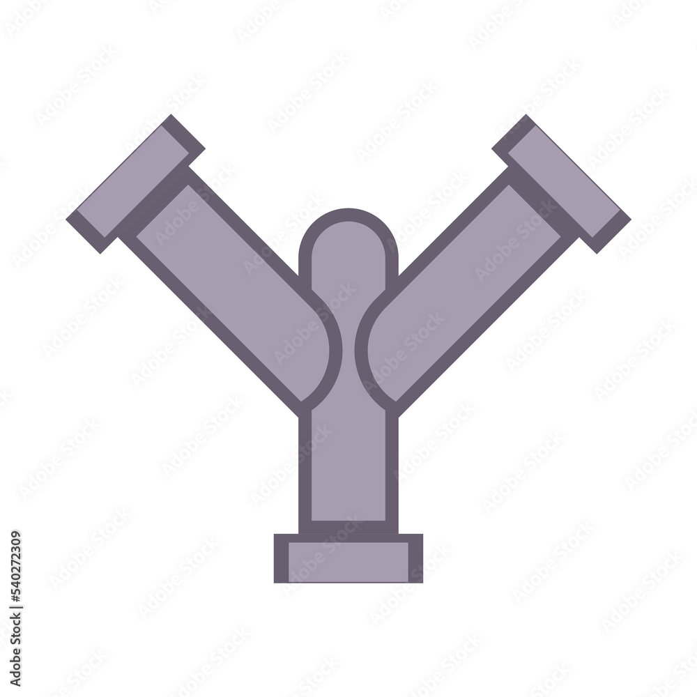 Metal pipe. Icon for pipeline and water tube construction. Industrial ...