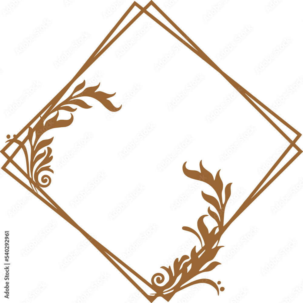Geometric Floral Frame Border Stock Vector | Adobe Stock