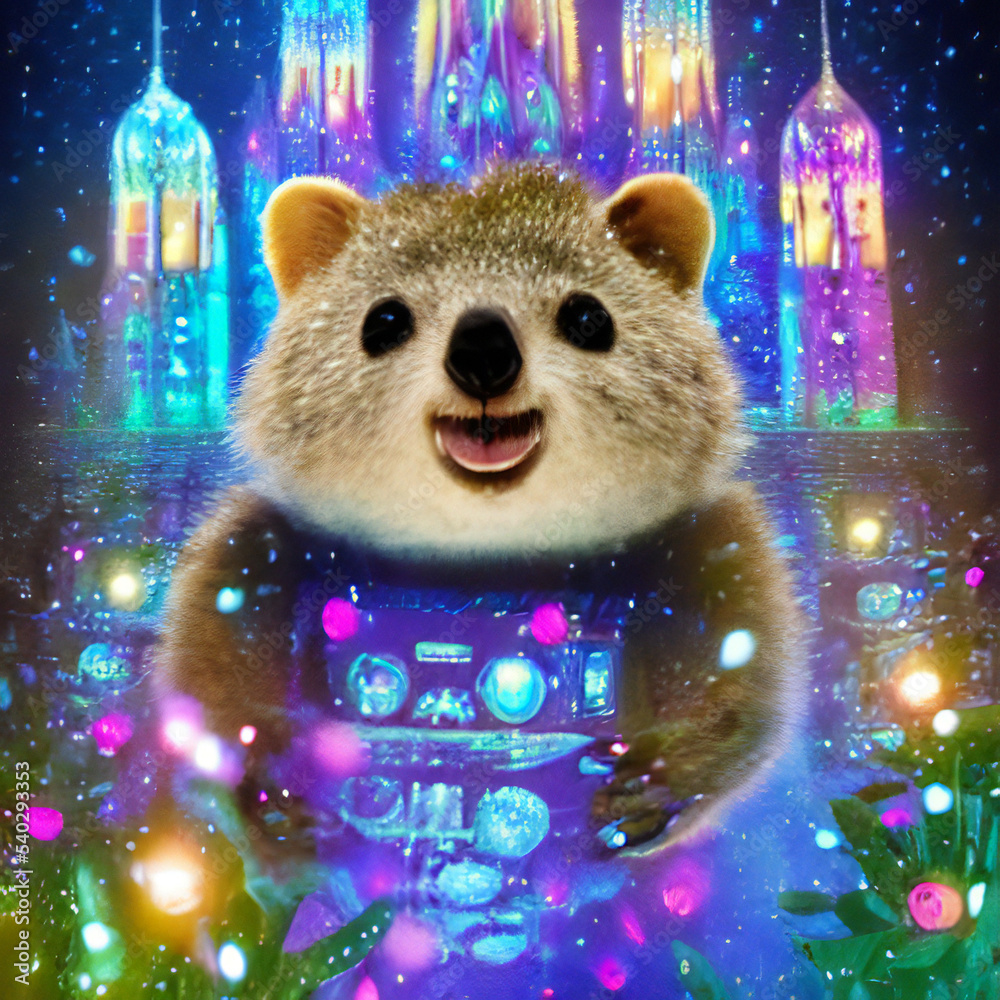 Portrait of a Cute Quokka attending the Day of the Dead Festival ...