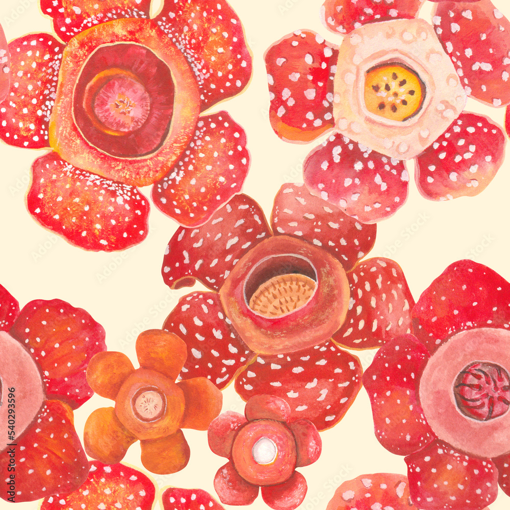 Seamless Philippine flora Rafflesia pattern tile Stock Illustration ...