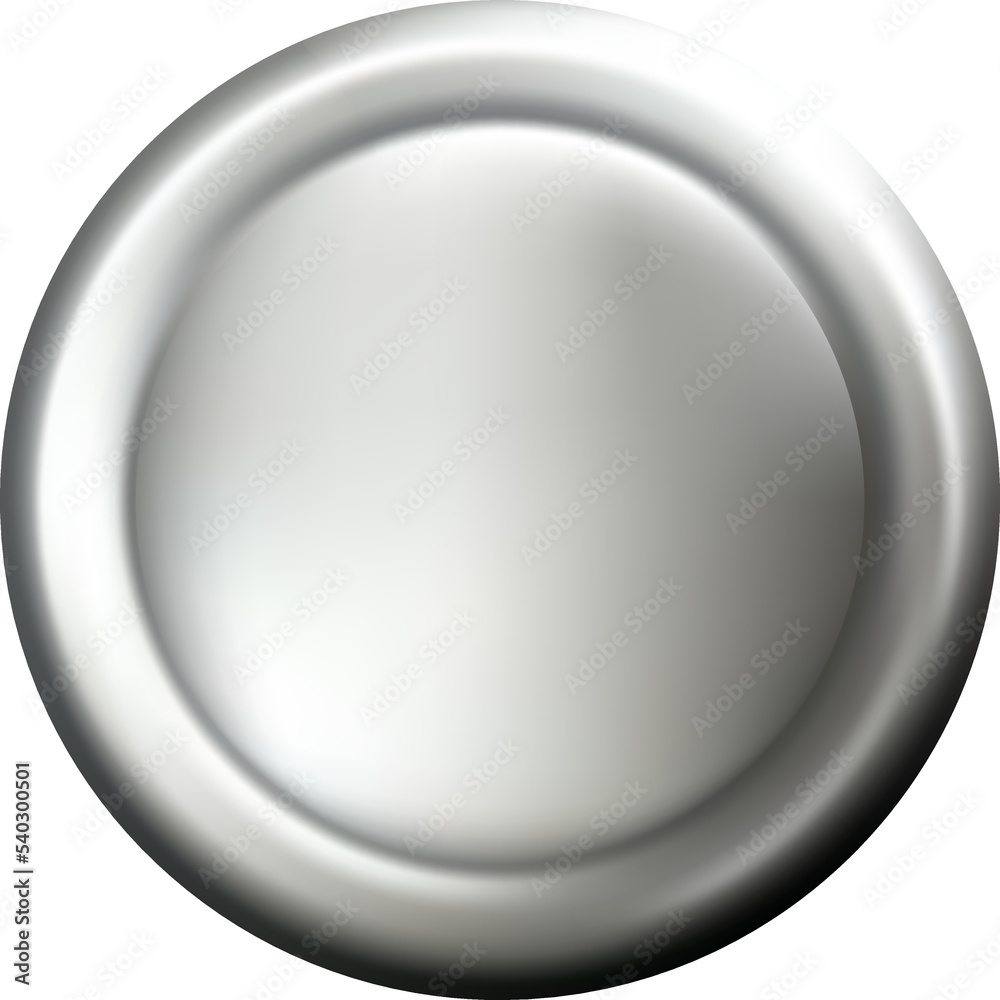Silver simple texture 3d button circle round stamp, golden elegant ...