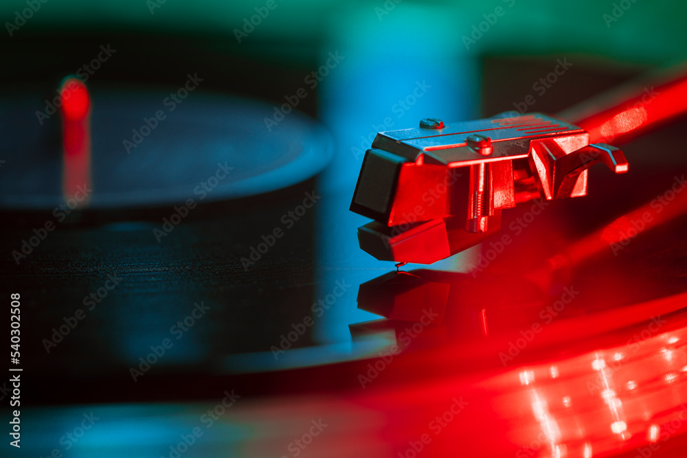 Vinyl record player.Audio equipment for party .Vintage turntable for ...