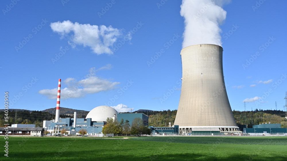 Daeniken, Switzerland, 10 22 2022, Nuclear power plant Goesgen with one ...
