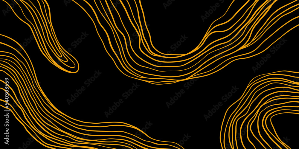 Abstract Golden contour design style. Luxury art deco minimalist ...