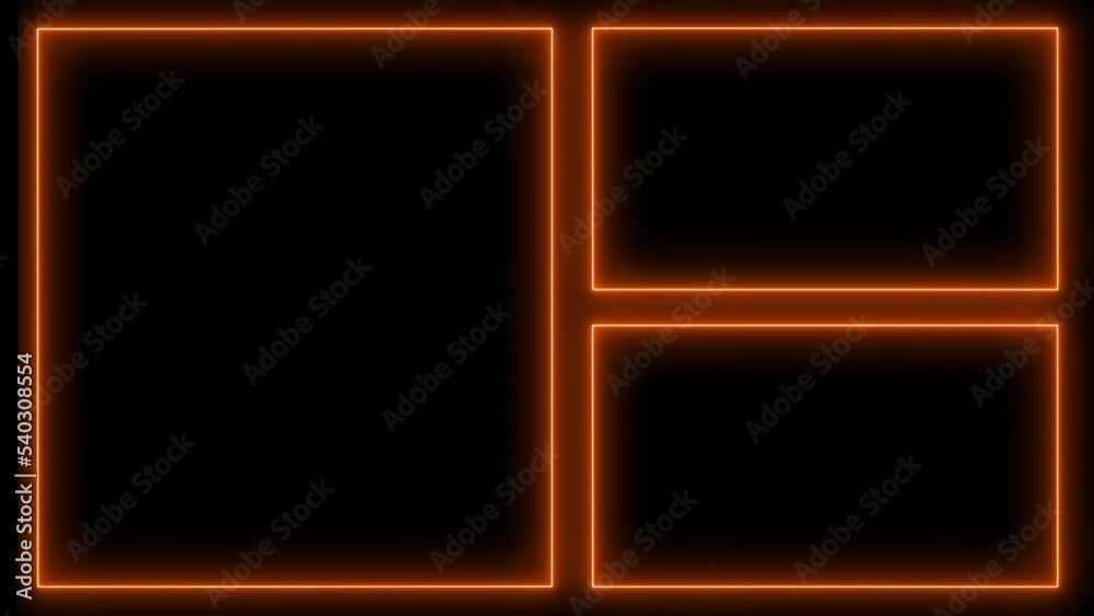 Neon frame for captions and captions in red on a black background ...