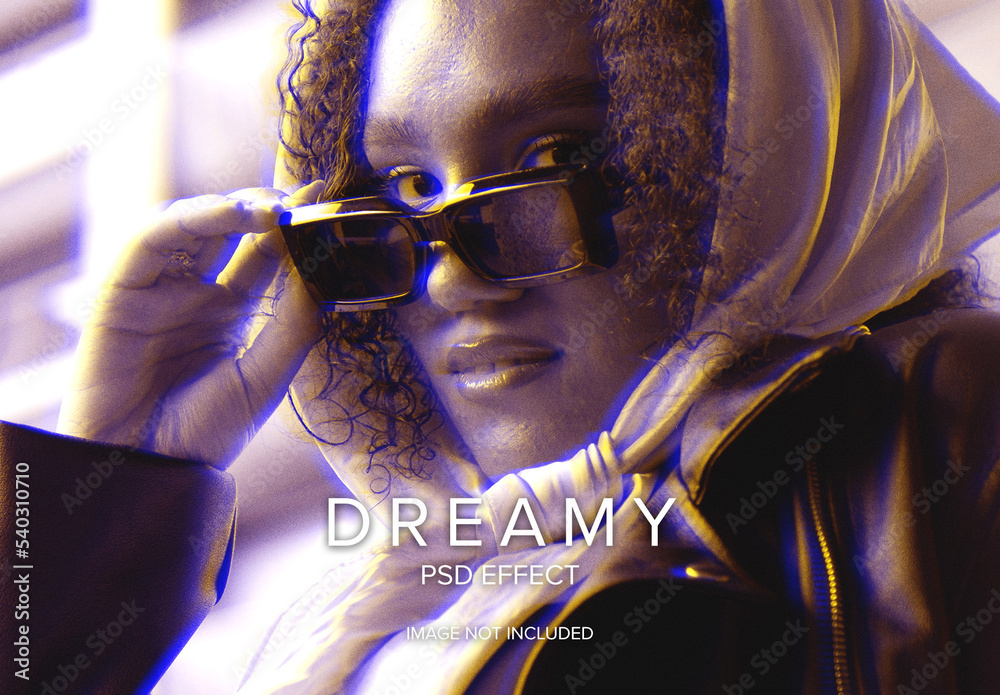 Dreamy Glow Photo Effect Mockup Stock Template | Adobe Stock