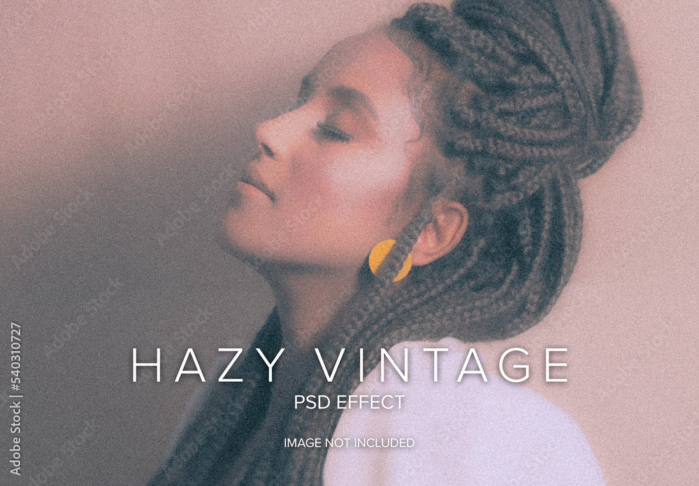 Hazy Vintage Photo Effect Mockup Stock Template | Adobe Stock