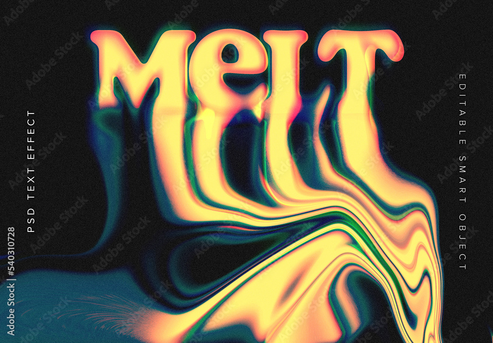 Melting Liquid Glitch Text Effect Mockup Stock Template | Adobe Stock