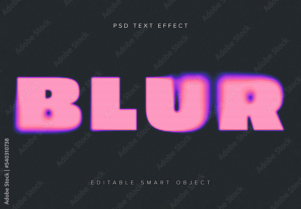 Blurred Tv Glitch Text Effect Mockup Stock Template | Adobe Stock