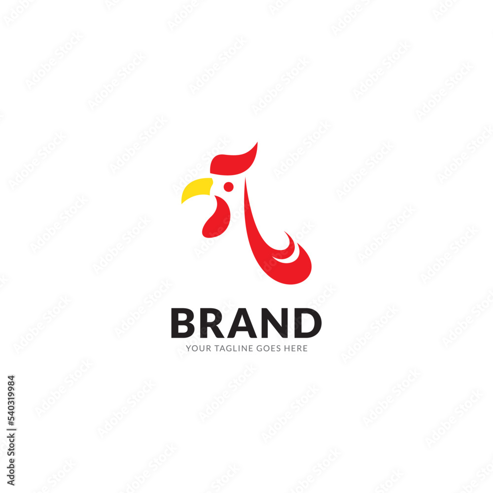 Chicken logo design. Flat style logo vector. Logo for business, food ...
