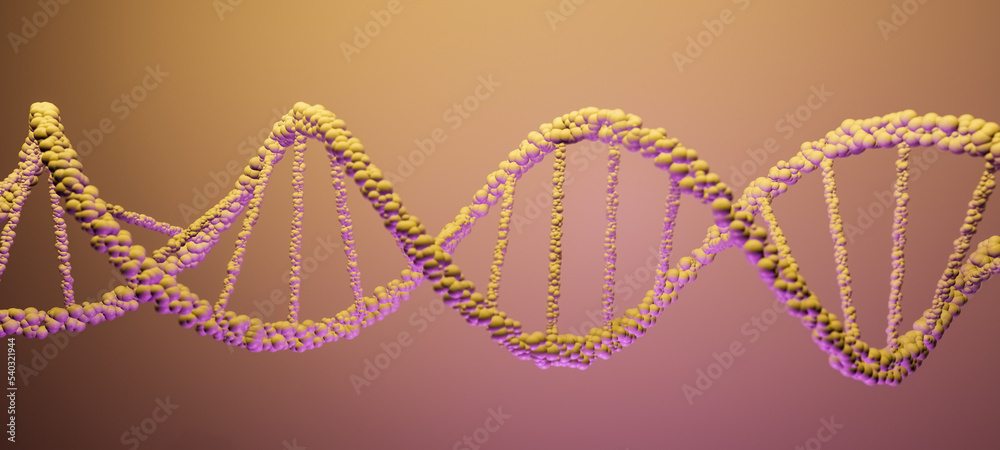 DNA Deoxyribonucleic acid, structure of double helix molecule ...